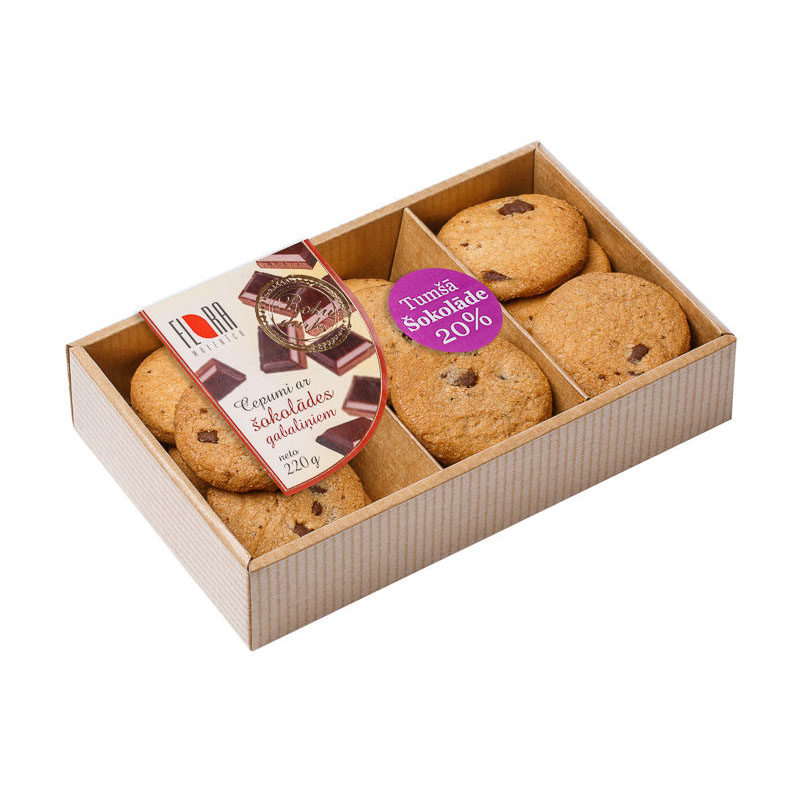 Flora Cepumi ar šokolādes gabaliņiem 220g - Kami gifts